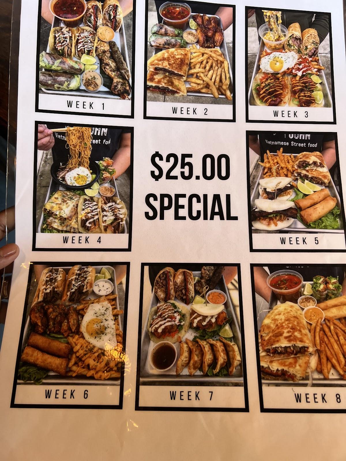 Menu at Cris and John restaurant, Dallas