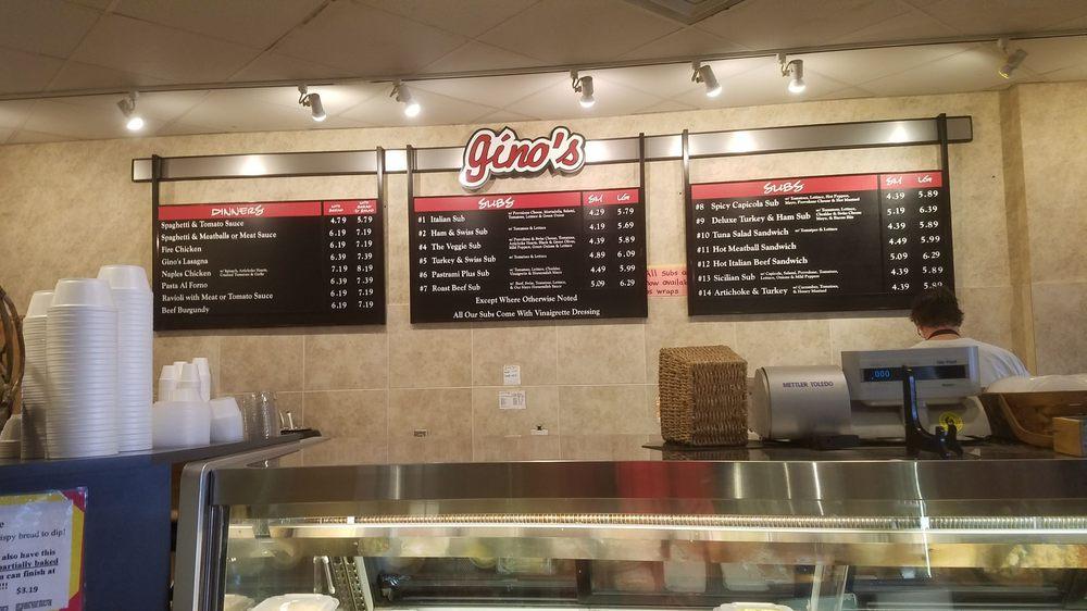 Menu at Gino's Italian Deli restaurant, Madison, Verona Rd