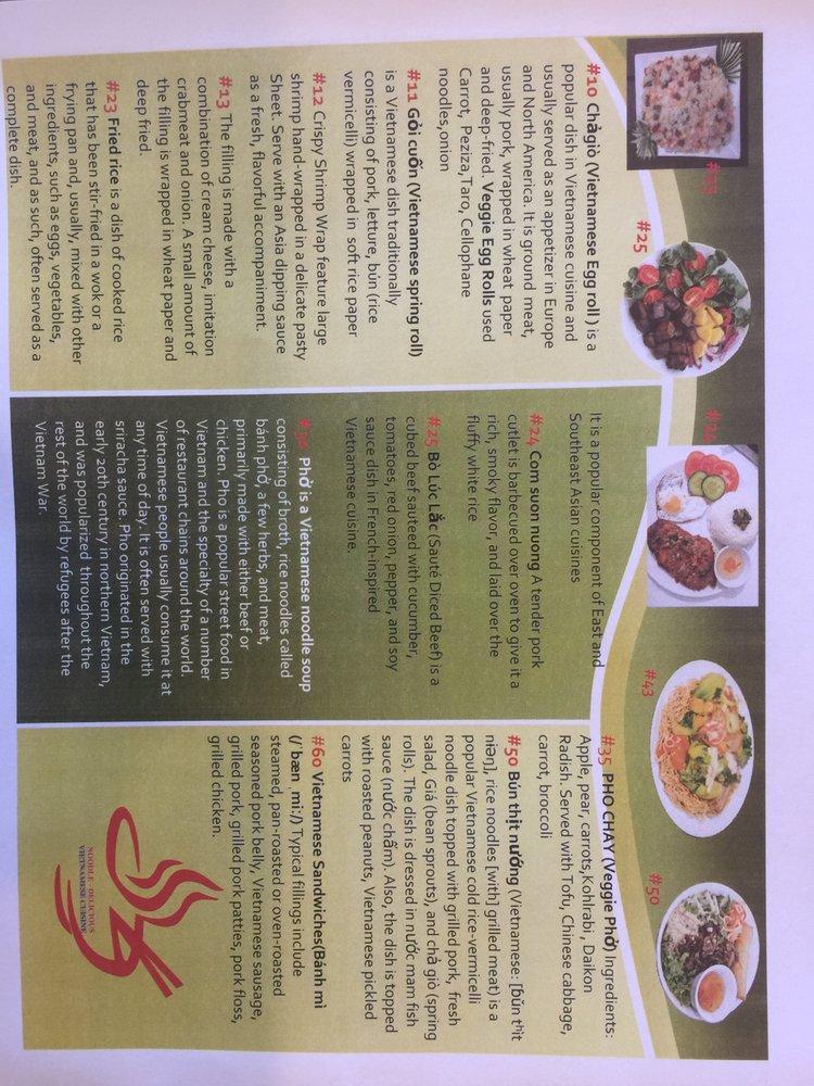 Menu at Goshen Noodles restaurant, Goshen