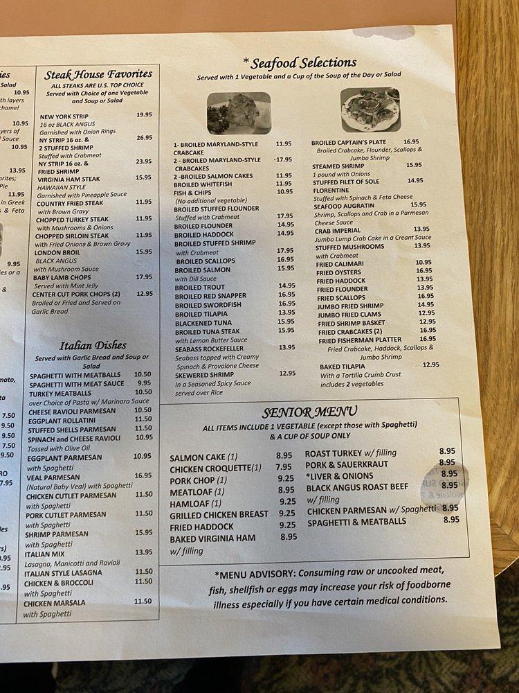 Menu at West Shore Plaza Family Restaurant, Lemoyne