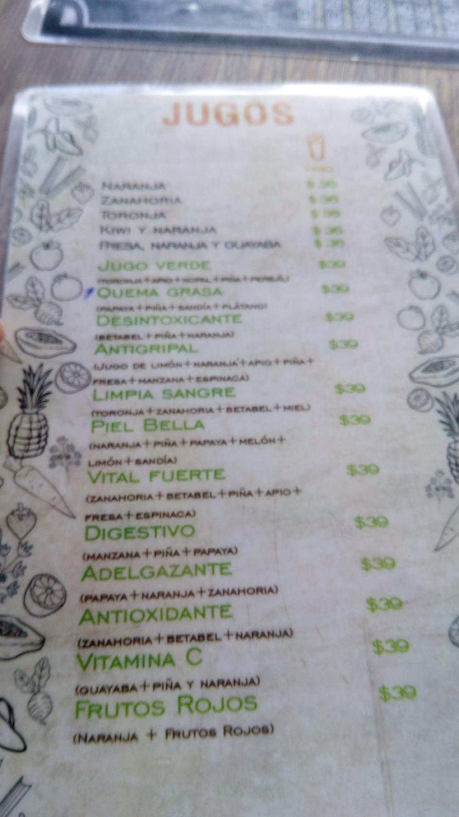 Menu at Almina restaurant, Chetumal