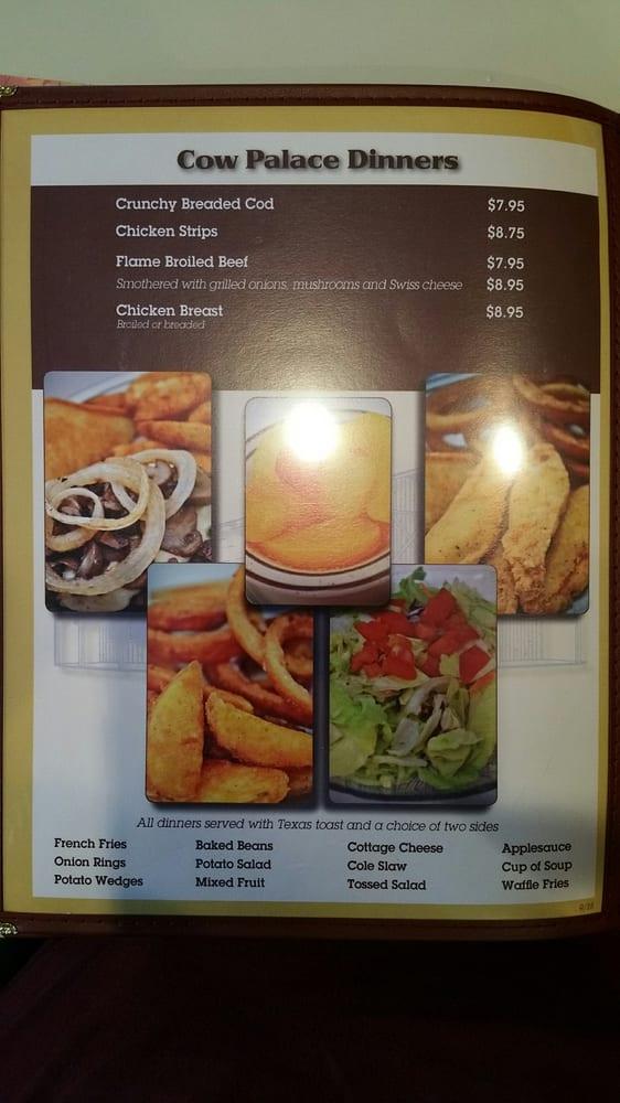 Menu at Cow Palace restaurant, Shelbyville