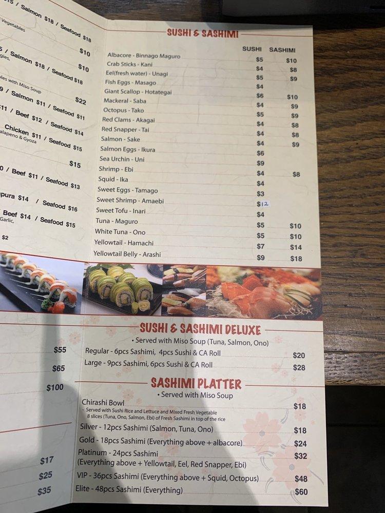 Menu at Asian Grill restaurant, Tulare