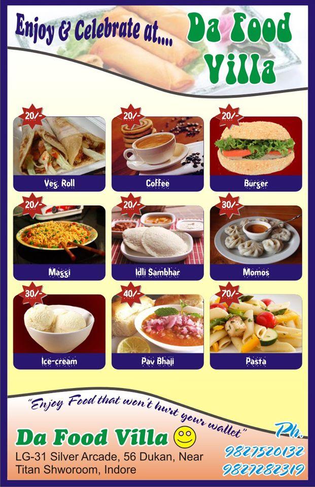 Menu at Da Food villa, Bhopal