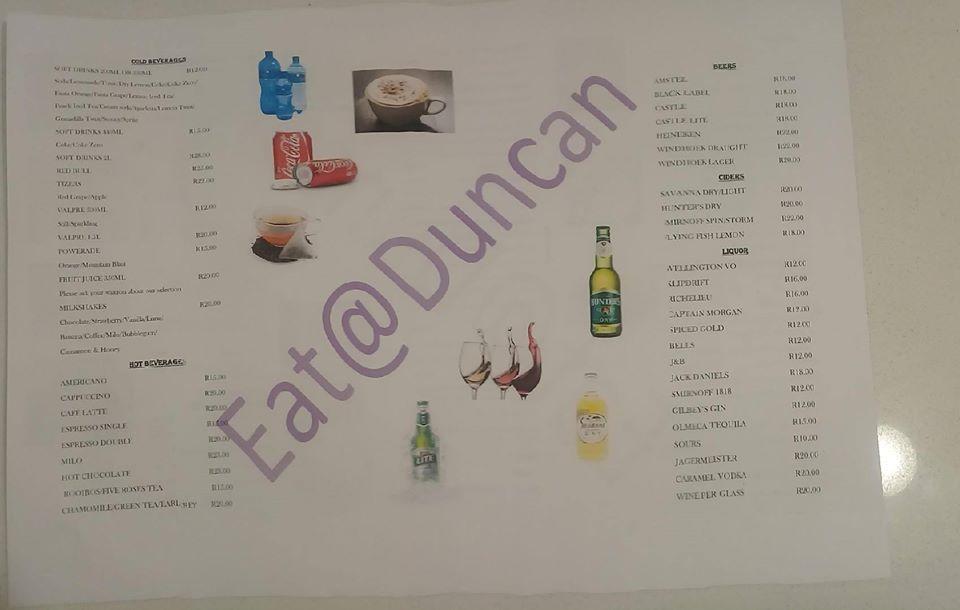 Menu at Eat @ Duncan Court restaurant, Pretoria