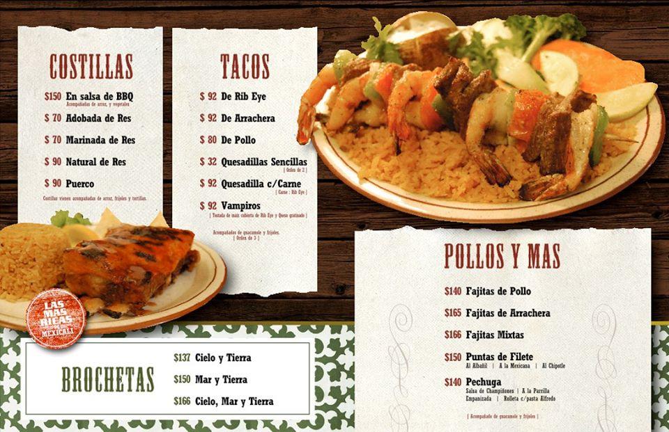 Carta de parrilla Las Carnes Steak House, Mexicali