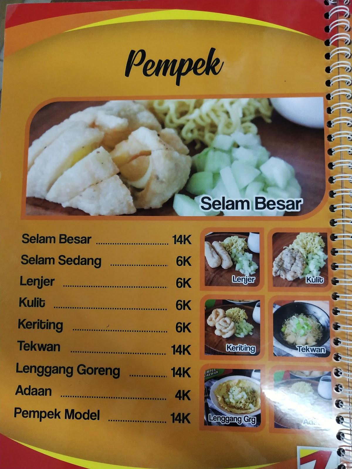 Menu at Pempek zakwan fatmawati restaurant, Semarang