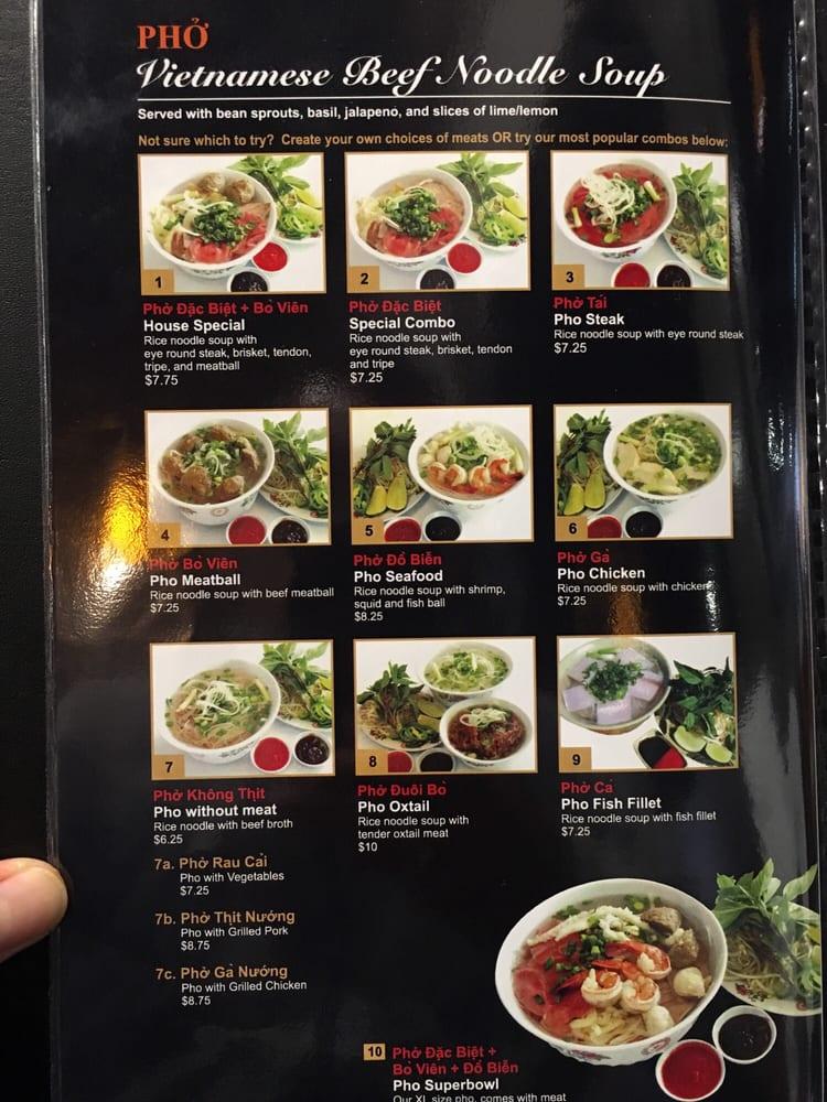 Menu at Simply Pho restaurant, Lake Forest