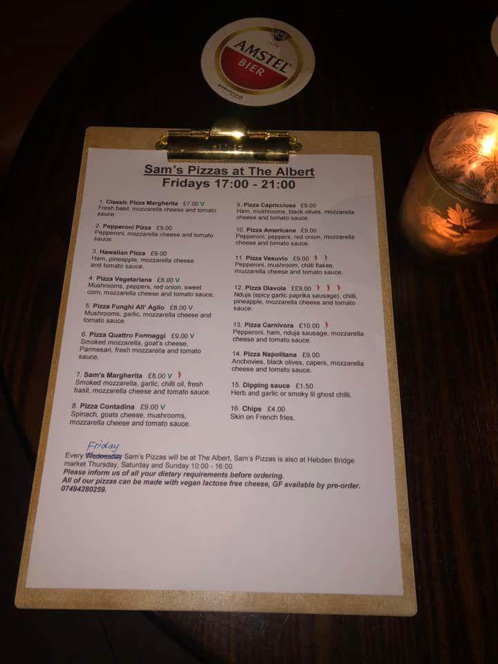 Menu at The Albert pub & bar, Hebden Bridge