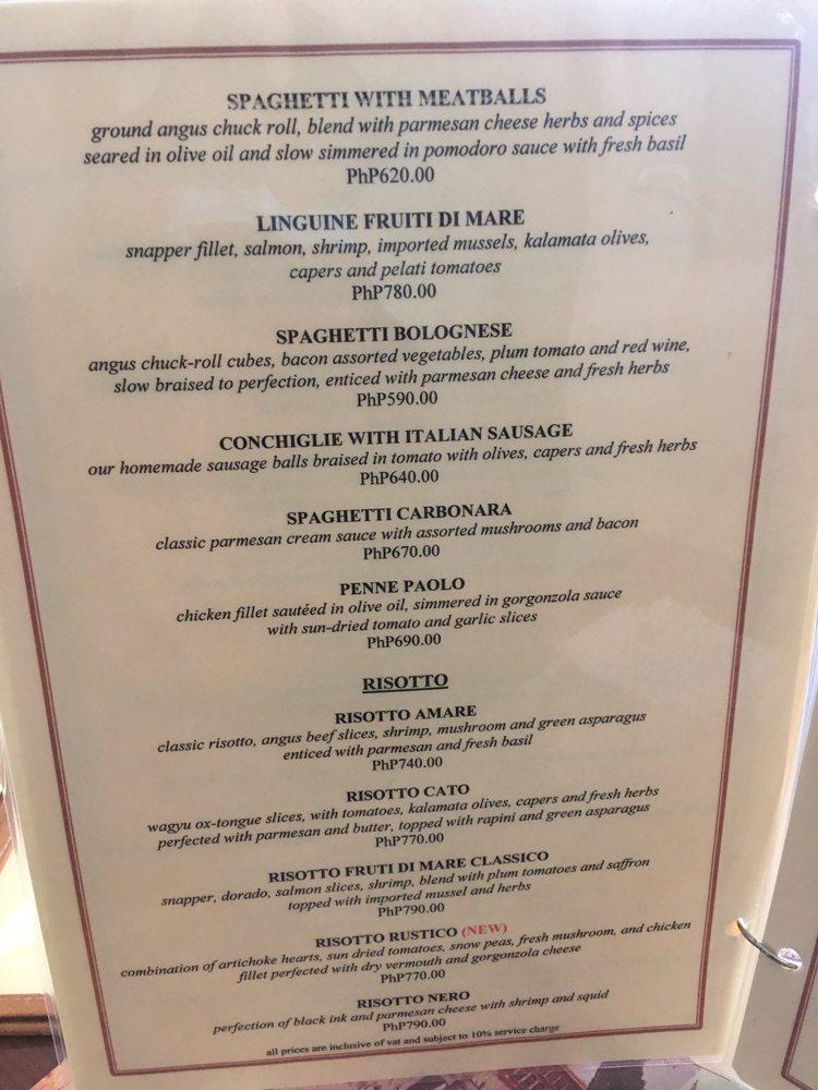 Menu at Amare by Chef Chris restaurant, Angeles, Royce Hotel M. A ...