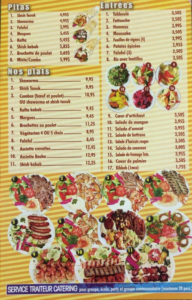 Menu at Basha Restaurant, Kirkland