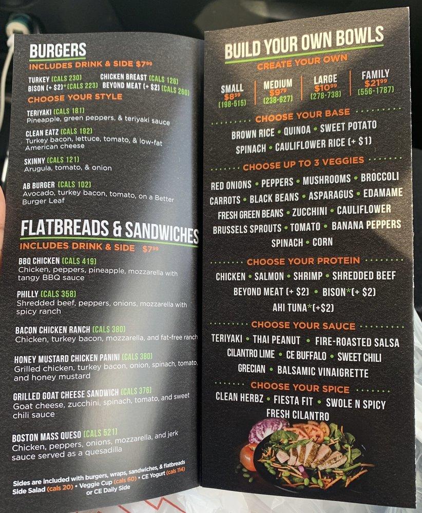 Menu at Clean Eatz pub & bar, Florence