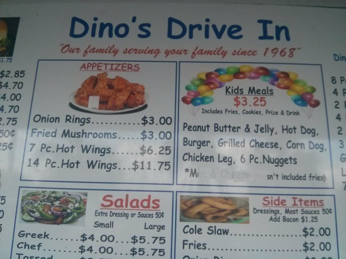 Menu at Dino's Drive-In BBQ, Winter Haven