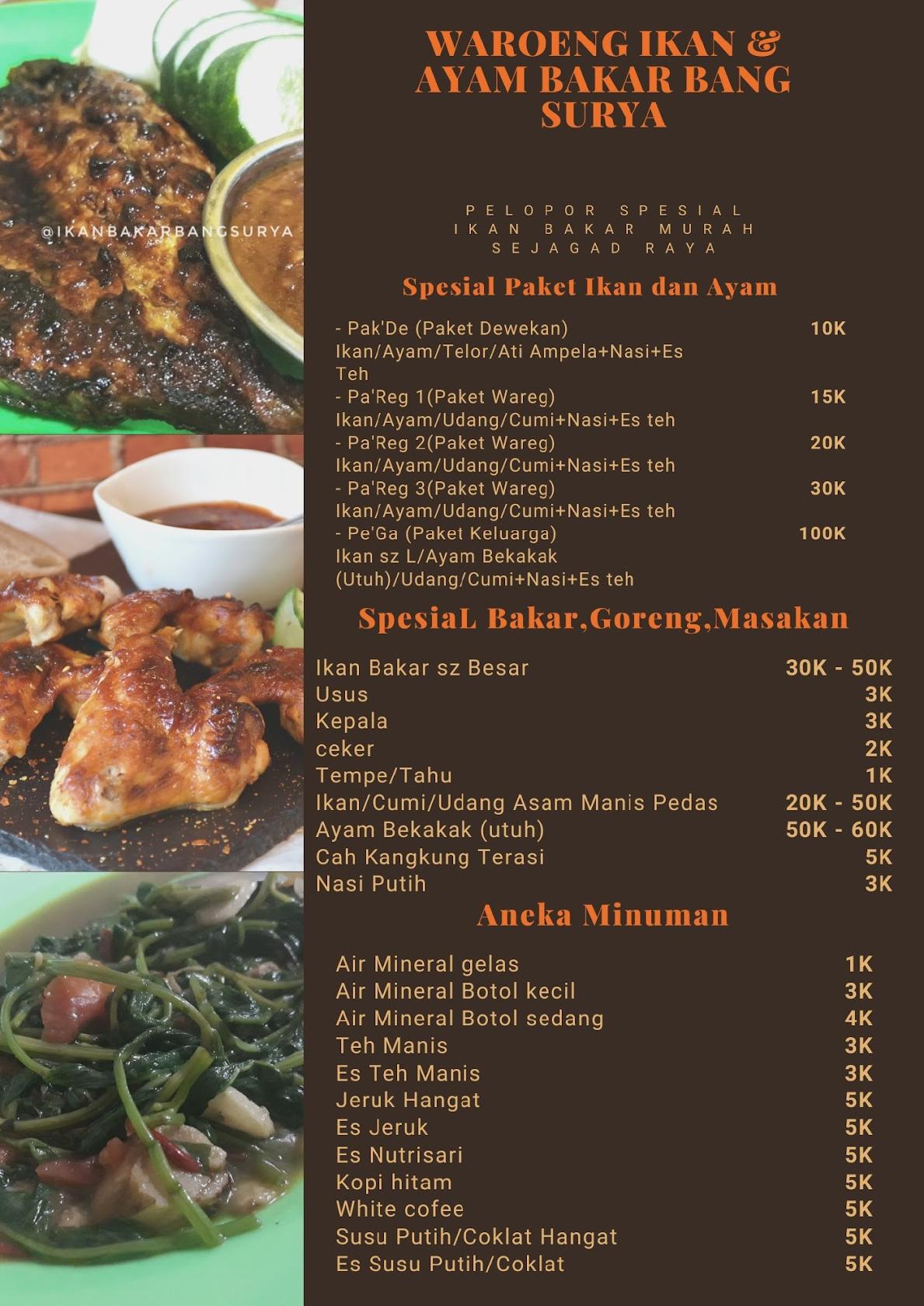Menu at Ikan Bakar Bang Surya (Seafood & Steak), Brebes