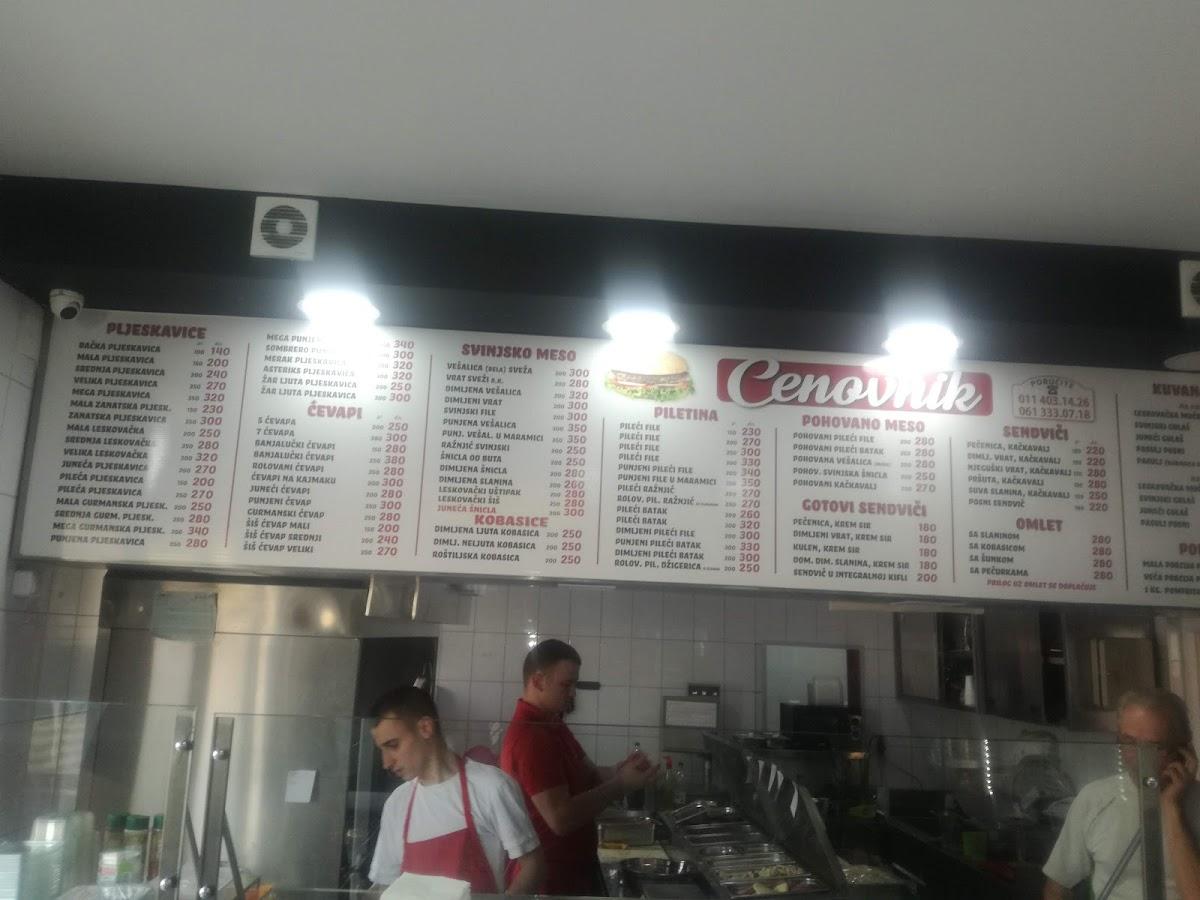 Menu at LESKO ŽAR restaurant, Belgrade, Patrisa Lumumbe 71g