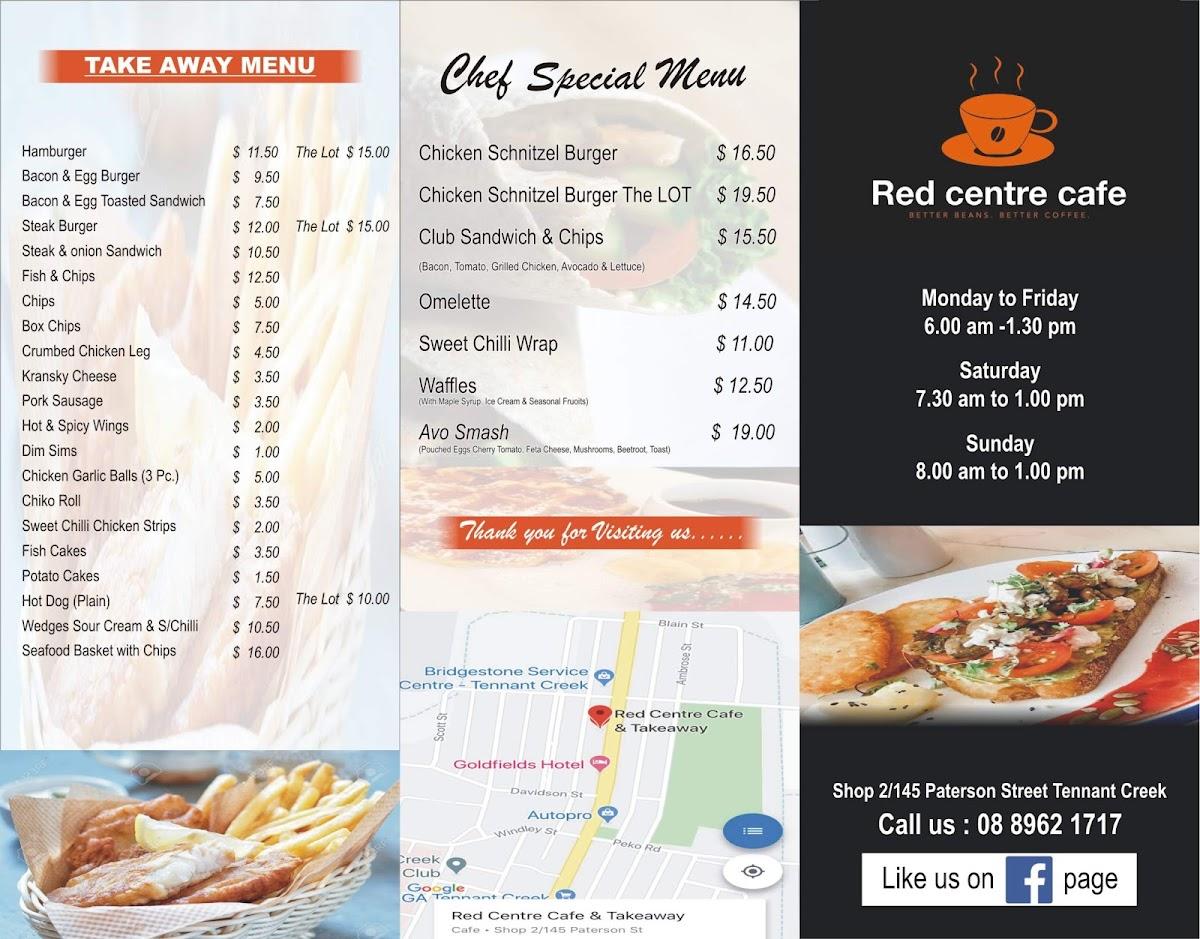 Menu at Red Centre Cafe & Takeaway, Tennant Creek