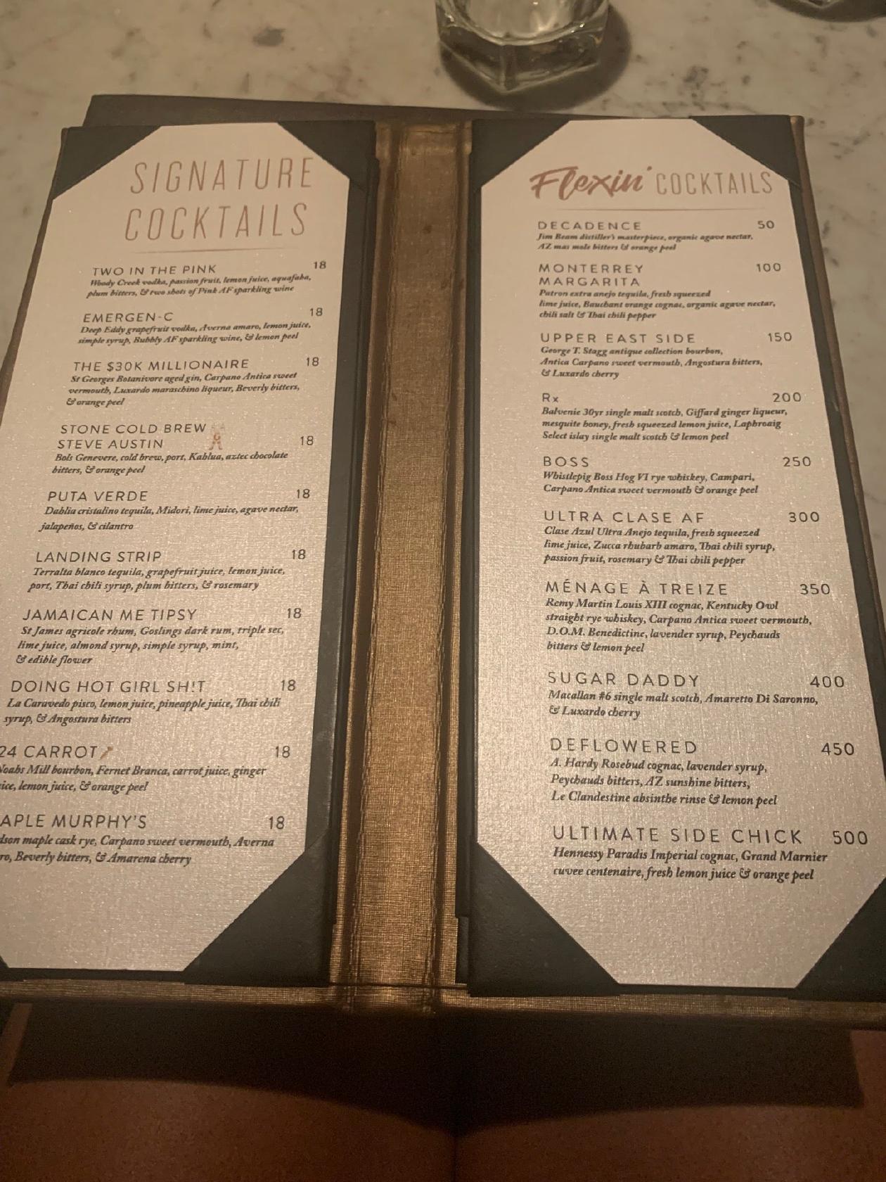 Menu at The Beverly on Main pub & bar, Scottsdale