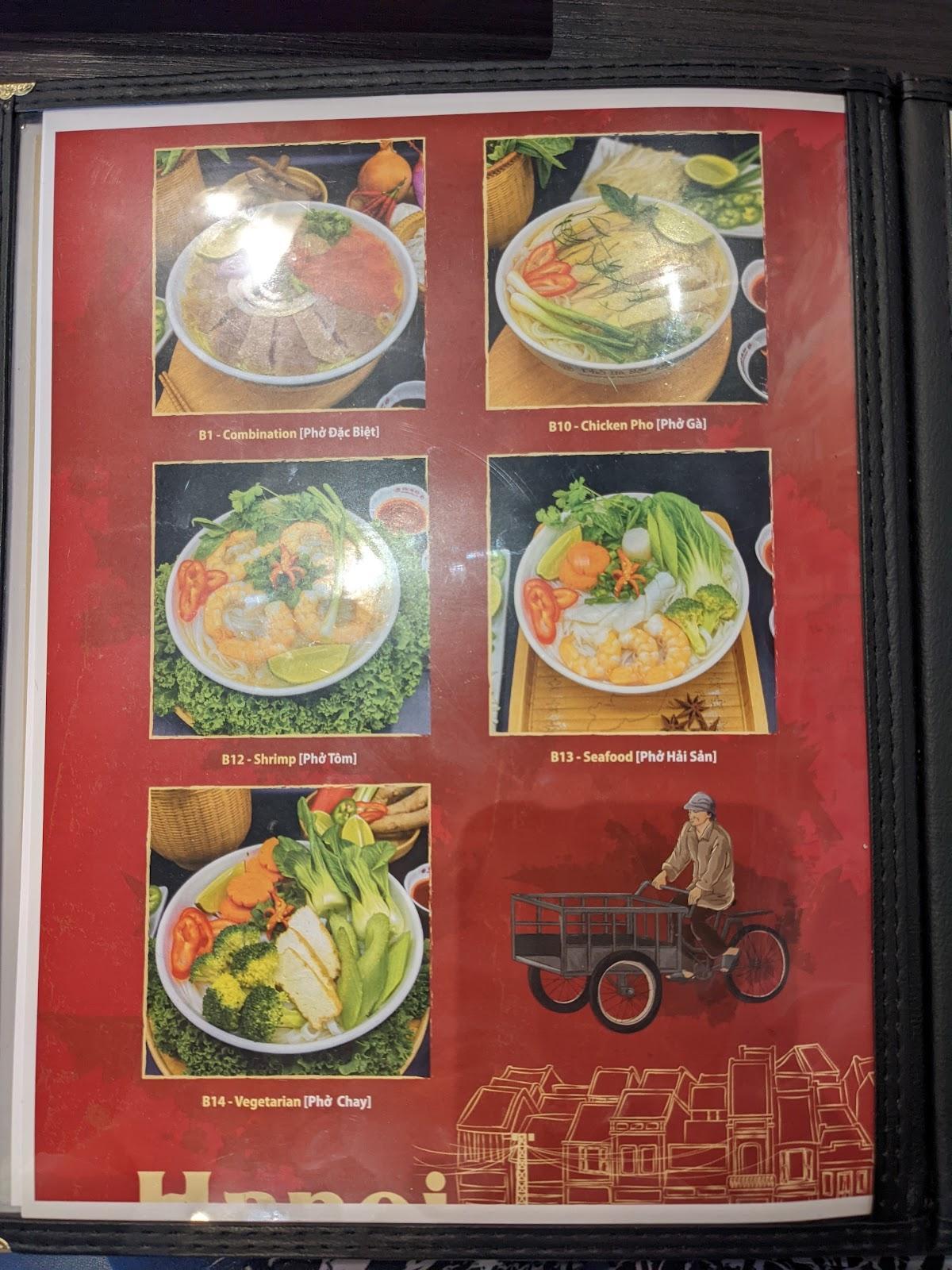 Menu at Hanoi Kitchen restaurant, Claremont
