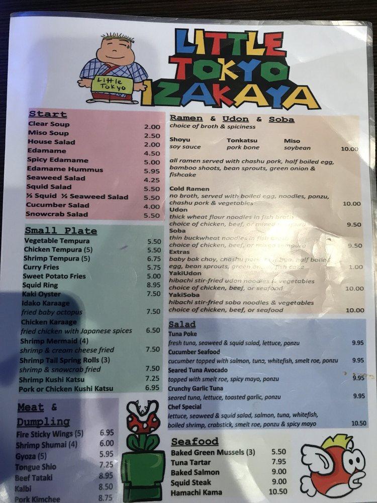 Menu at Izakaya Little Tokyo Restaurant, Metairie, Veterans Memorial Blvd