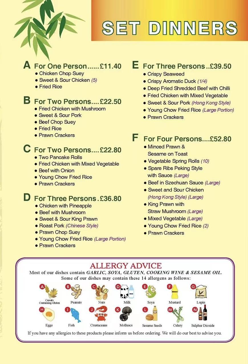 Menu at New Panda fast food, Ferndown