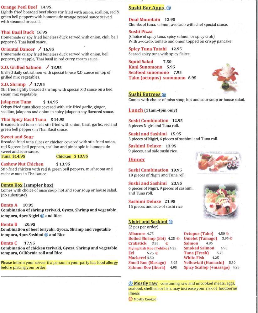 Menu at Sushi Gem Asian Bistro restaurant, Hampstead