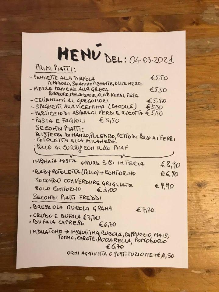 Menu at fradei kempes pub & bar, Padua