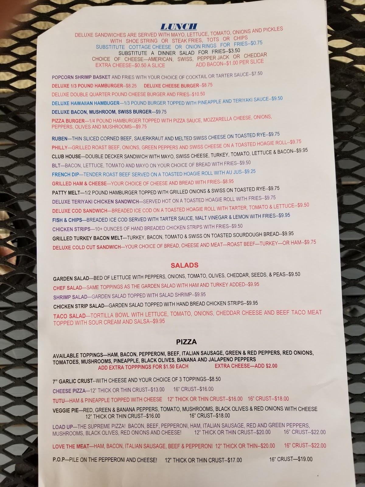 Menu at Creekside Inn Sports Bar-Grill, Hot Springs