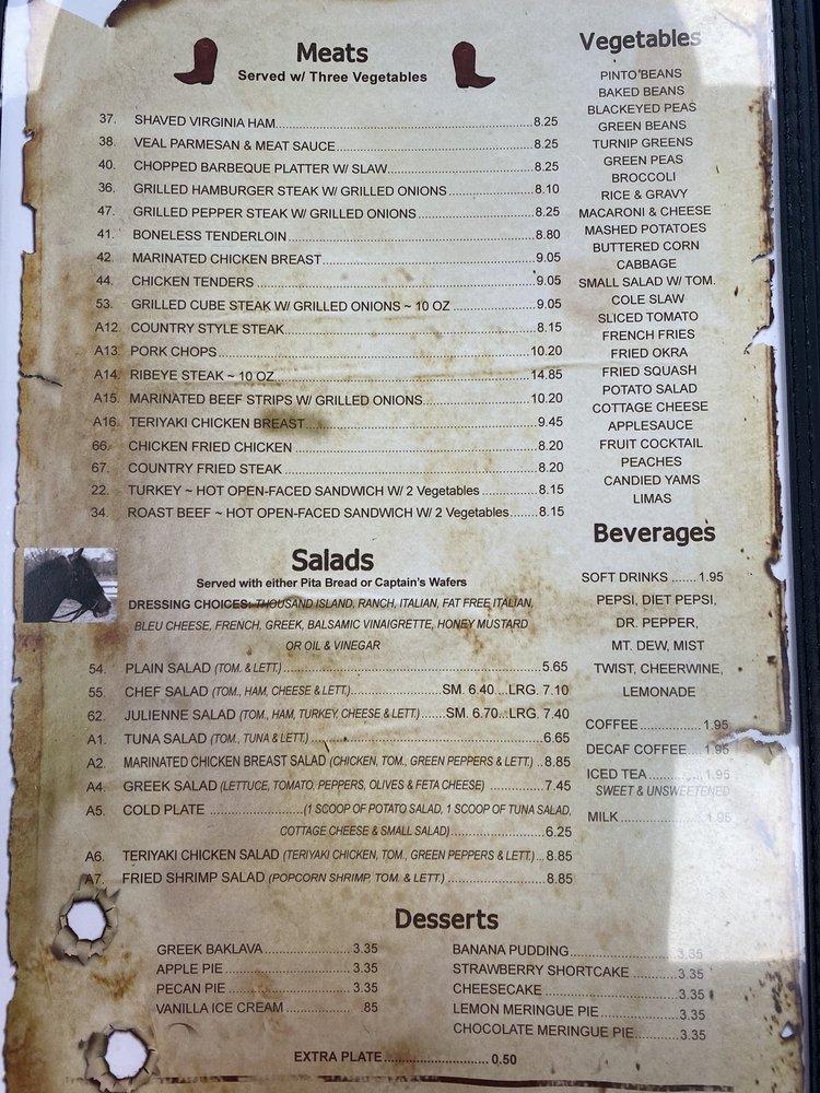Menu at G & N Rancho restaurant, Archdale