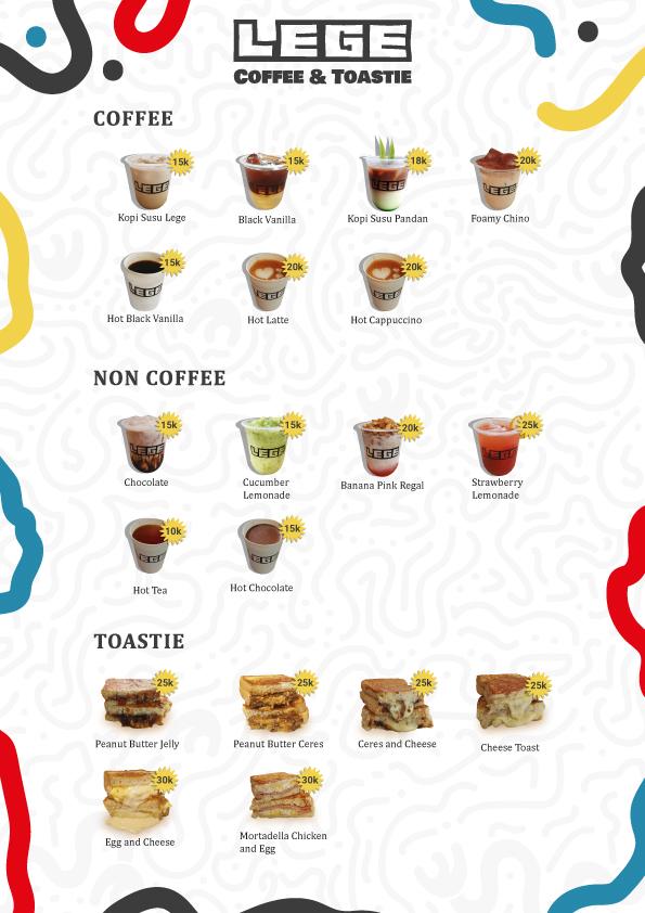Menu at LEGE Coffee & Toastie Centennial Tower, South Jakarta ...