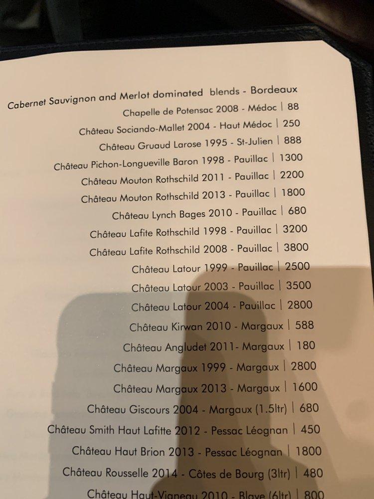 Menu at Mott 32 Vancouver restaurant, Vancouver