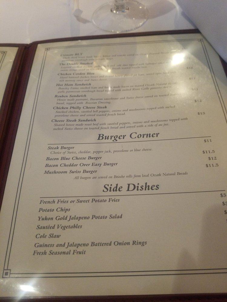 Menu at River Grille pub & bar, Bentonville