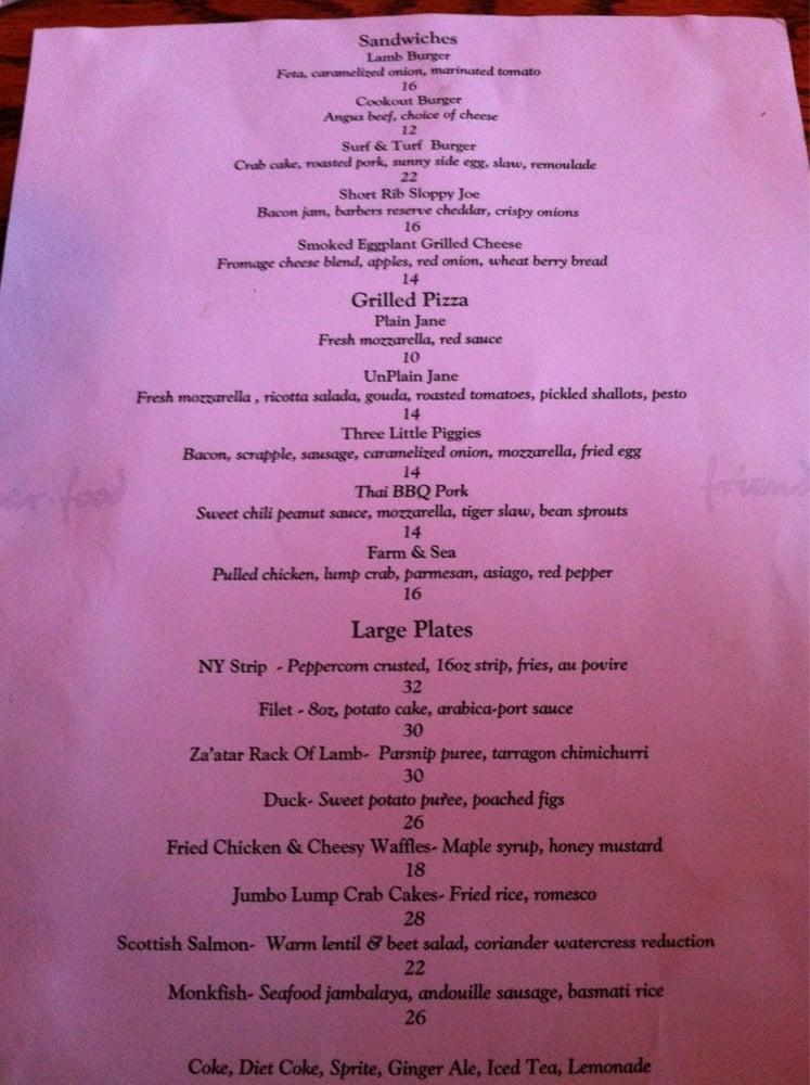 Menu at 1861 Southern Kitchen Bourbon Bar, Middletown