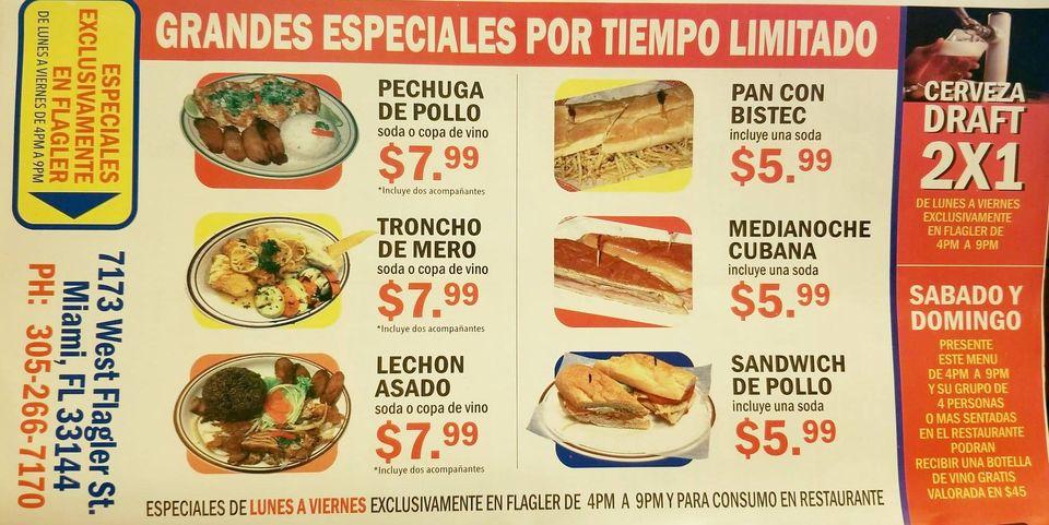 Menu at Caribe Cafe Restaurant, Miami, W Flagler St