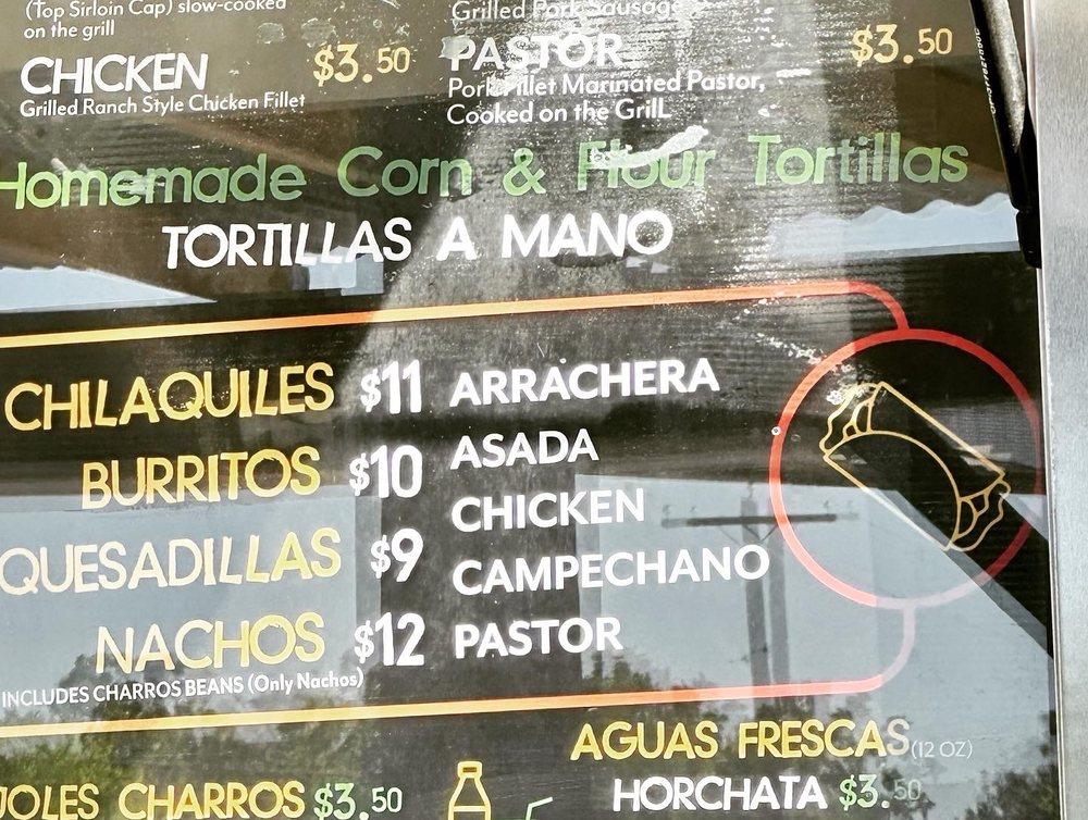 Menu at El Asador del Rey restaurant, Austin