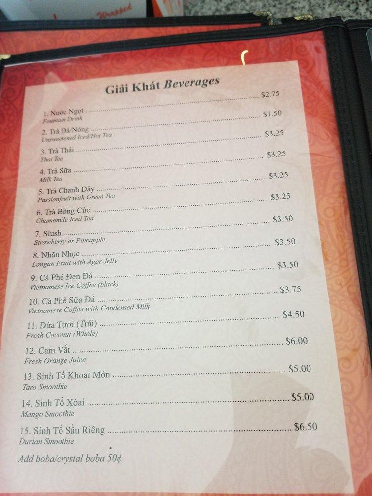 Menu at King Red Crawfish & Pho restaurant, Murrieta