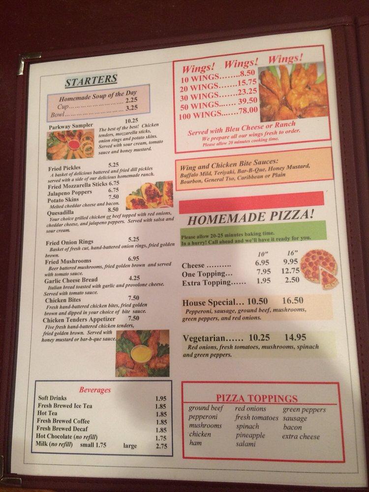 Menu at Parkway House Family Restaurant, Charlotte, E W.T. Harris Blvd