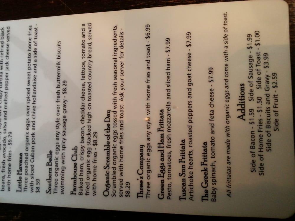 Menu at Tisane Euro-Asian Cafe, Hartford
