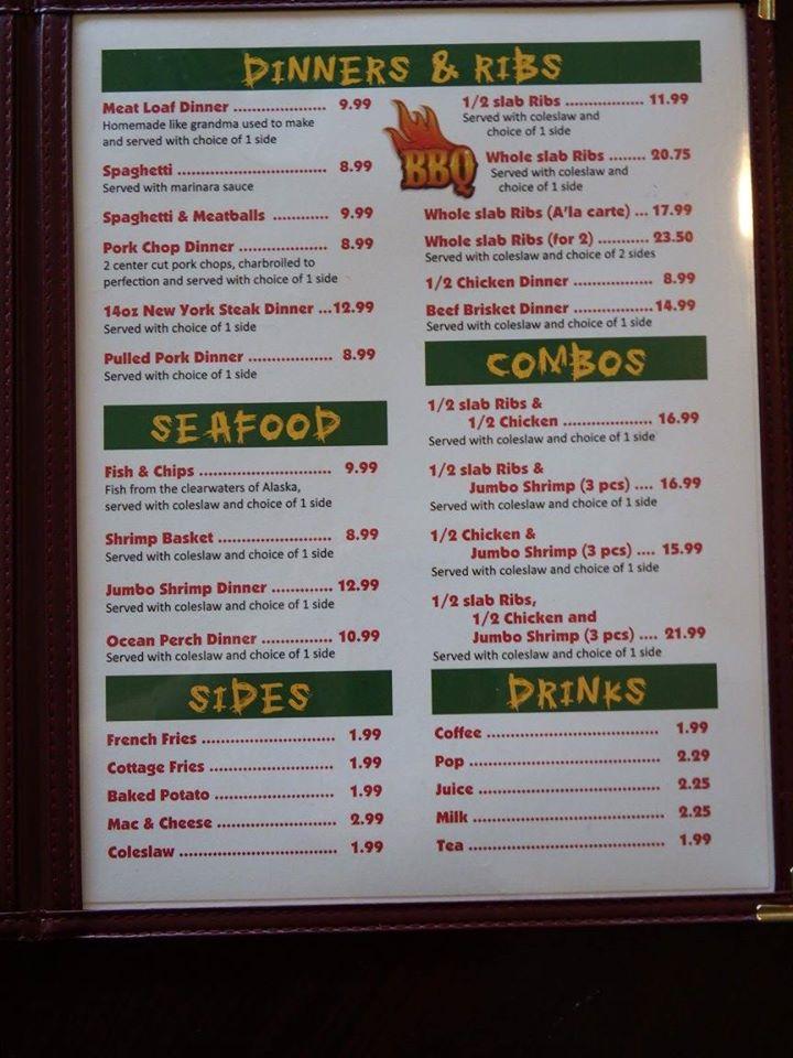 Menu at Larry's Smokehouse BBQ, Southgate