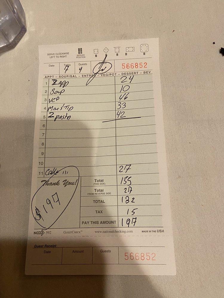 Menu at Robke's Northport restaurant, Northport