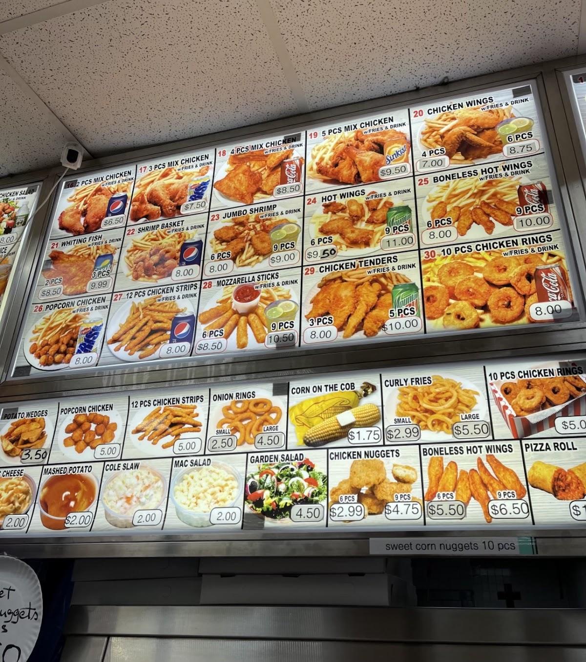 Menu at US Fried Chicken restaurant, New York City, Third Ave