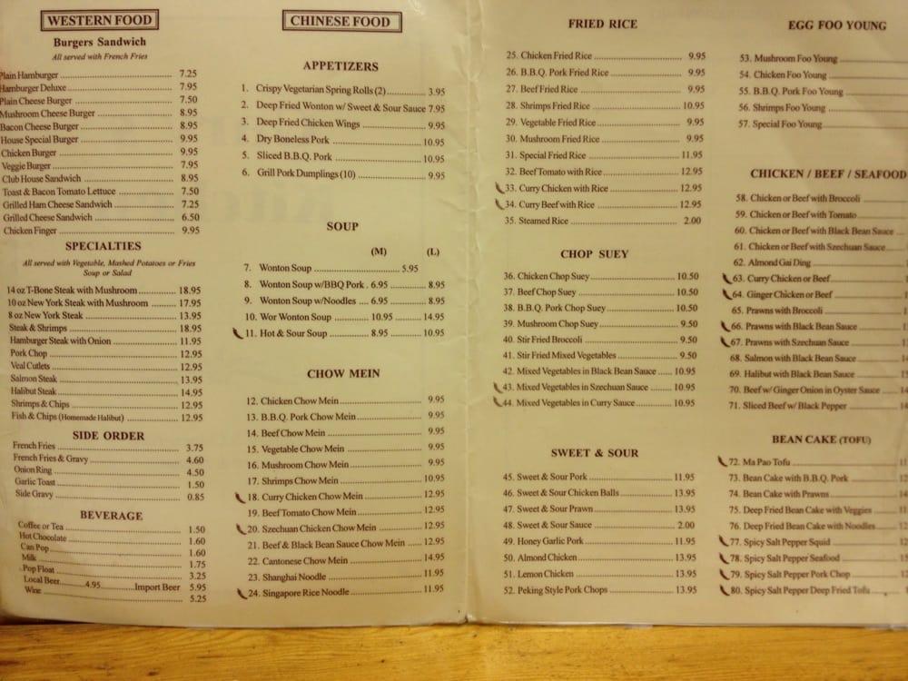 Menu at Gary's Kitchen restaurant, Tofino