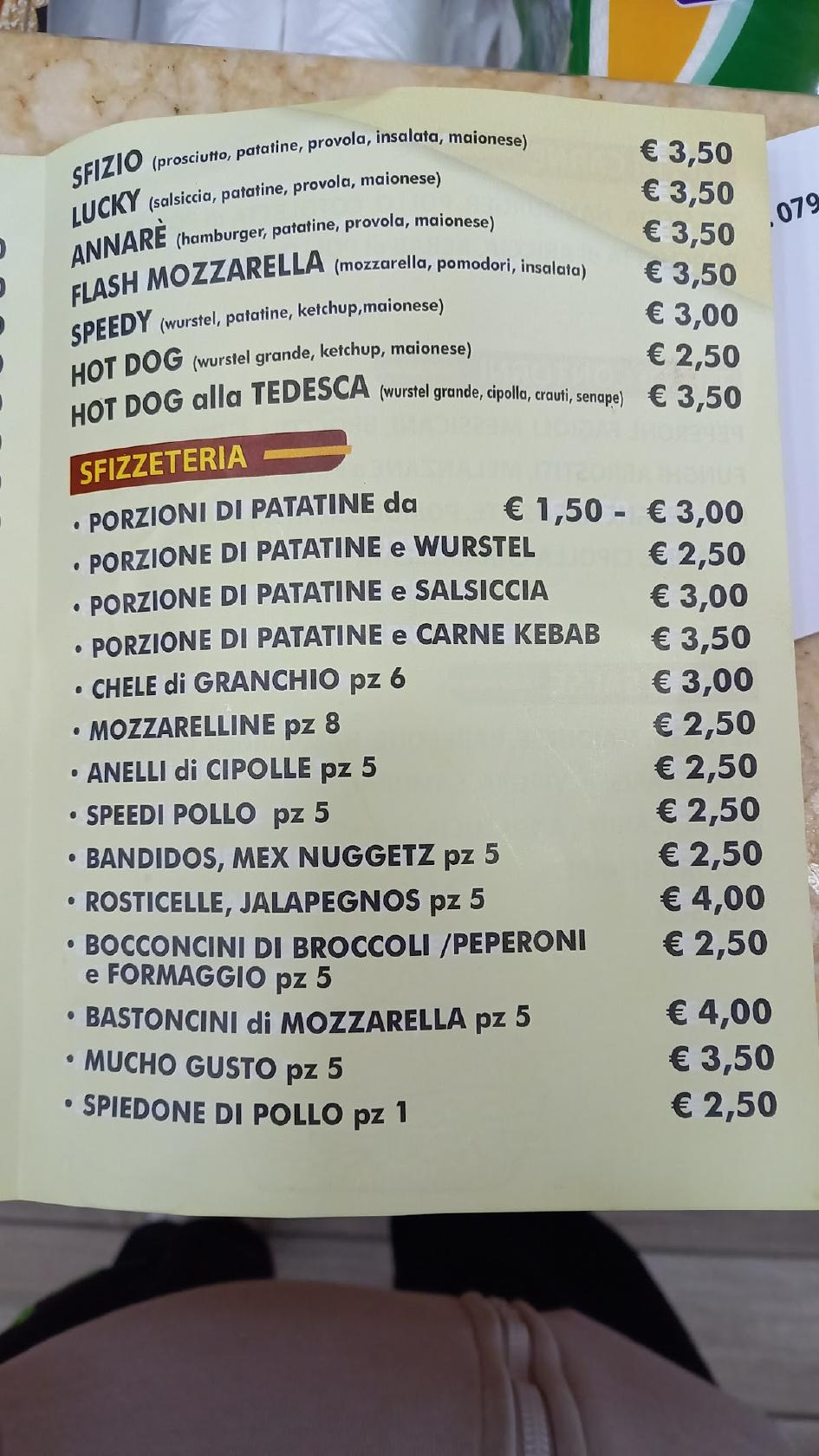 Menu at Lo Sfizio Del Panino fast food, Scafati