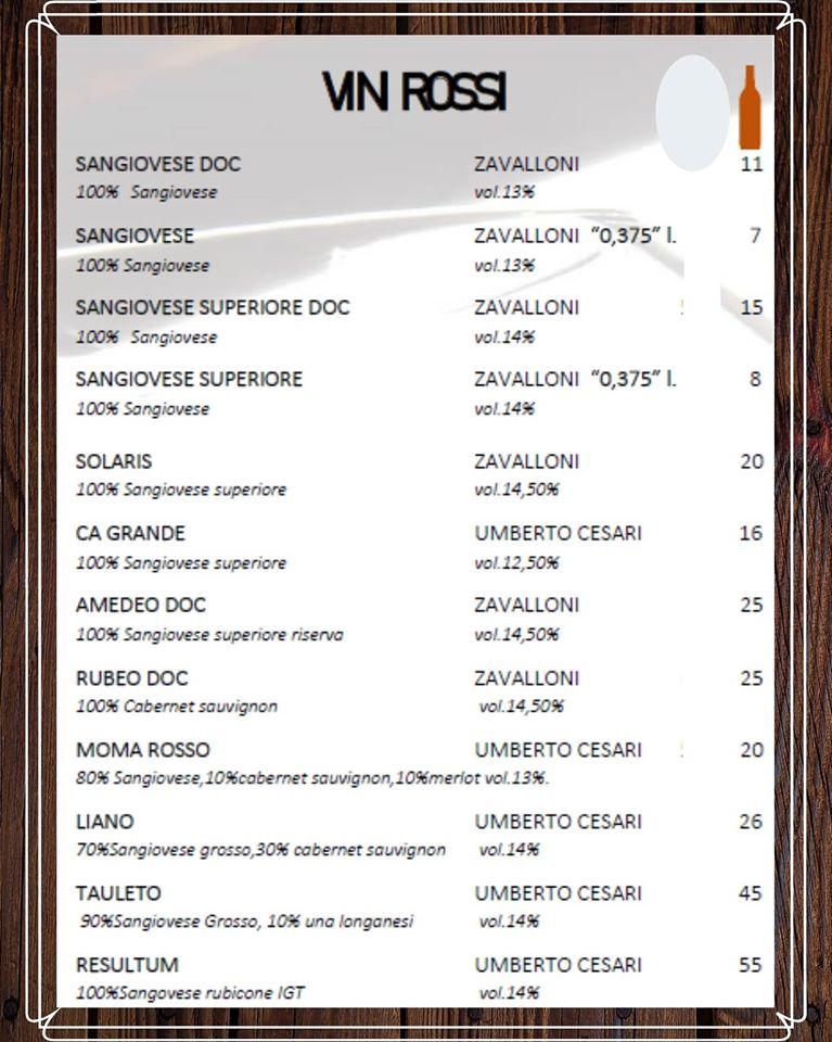 Menu da Osteria Trattoria al Cenacolo pizzeria, Cesenatico