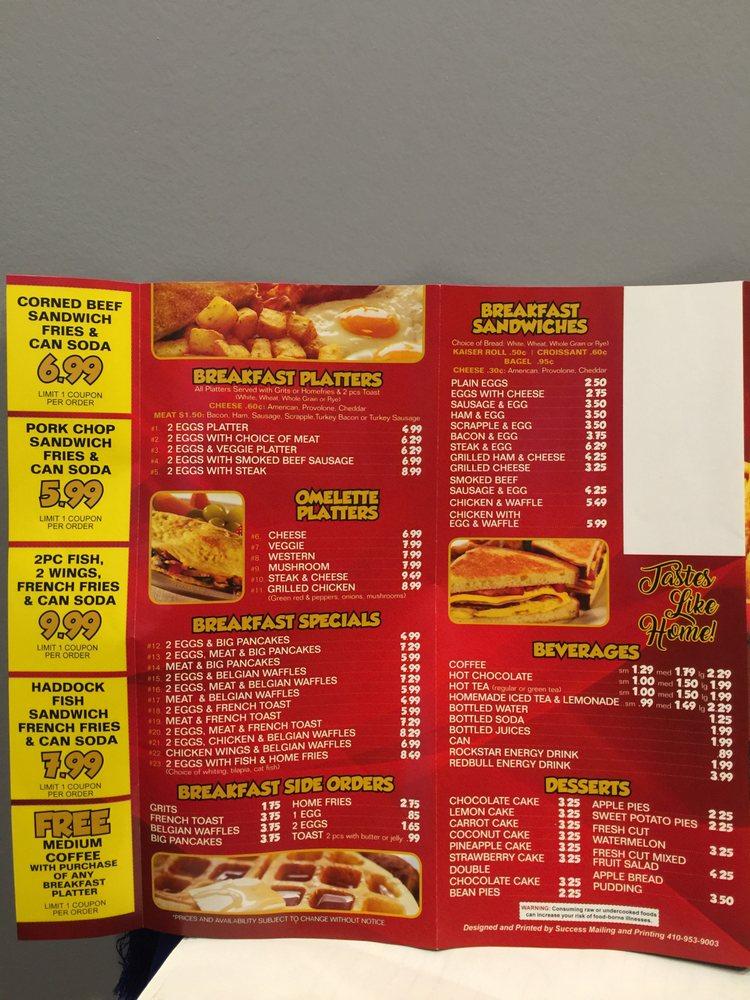 Menu at Corner Food Station restaurant, Parkville