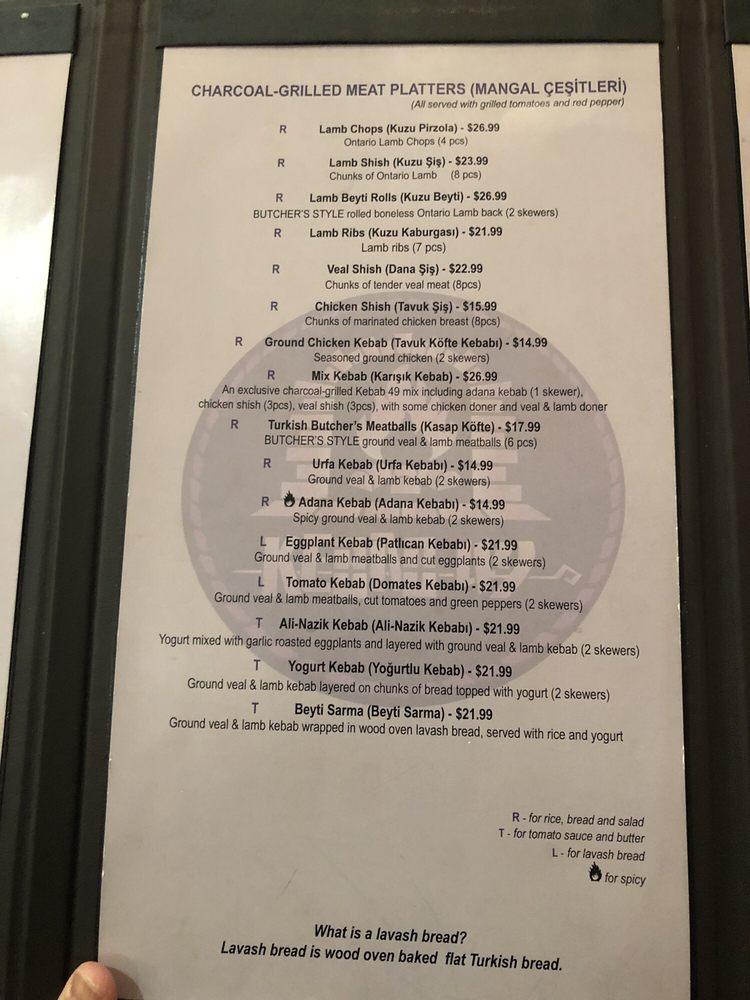 Menu at Kebab 49 - Turkish Restaurant, Toronto
