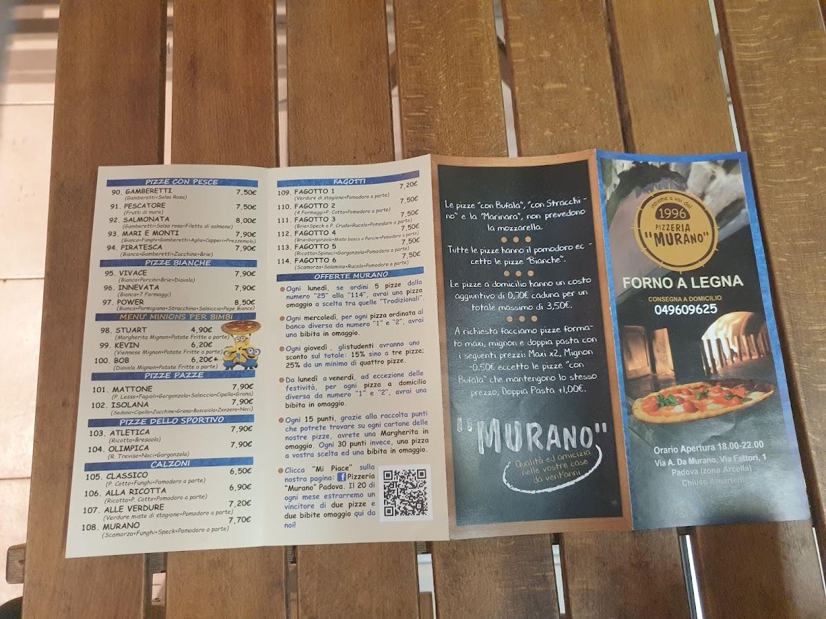 Speisekarte von Pizzeria Murano, Padua