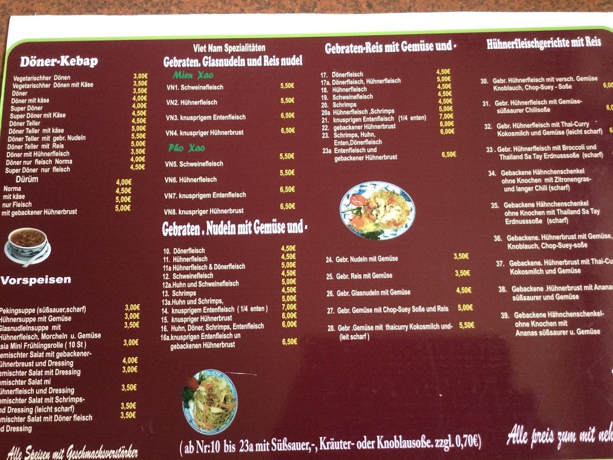 Carta del restaurante Thin Le Thi Asia-Imbiss, Oelsnitz