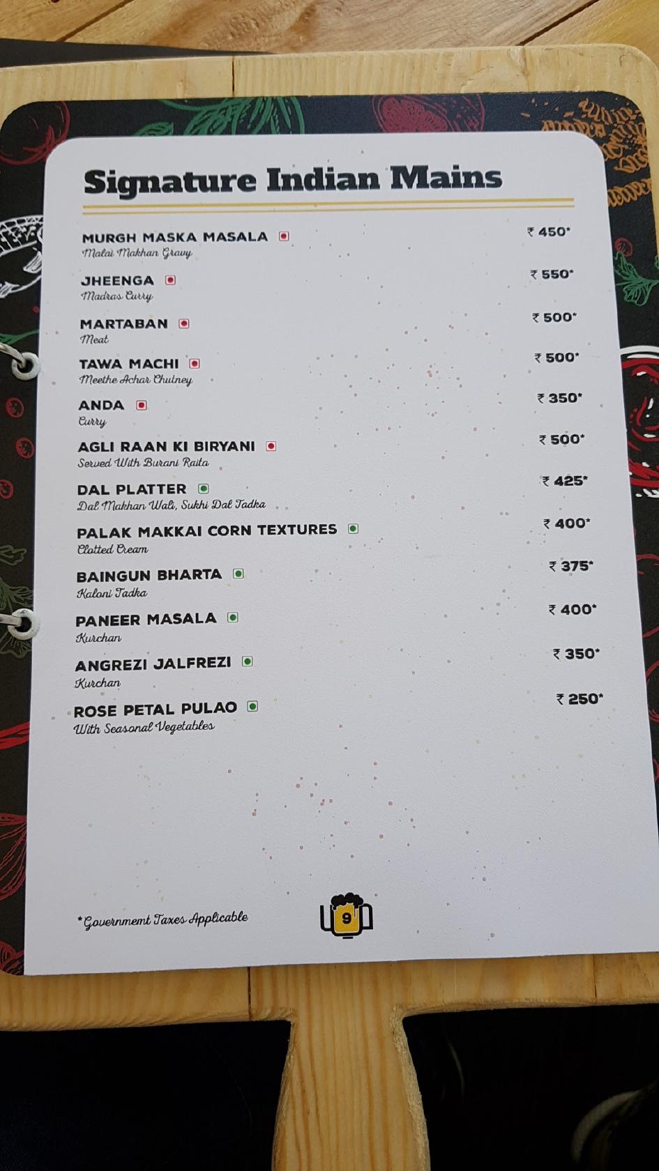 Menu at Urban Deck Tapas & Taproom, Agra