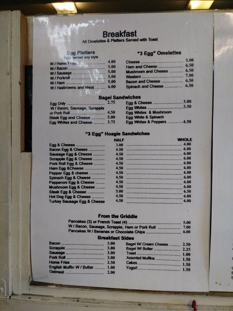 Menu at Oregon Express restaurant, Philadelphia