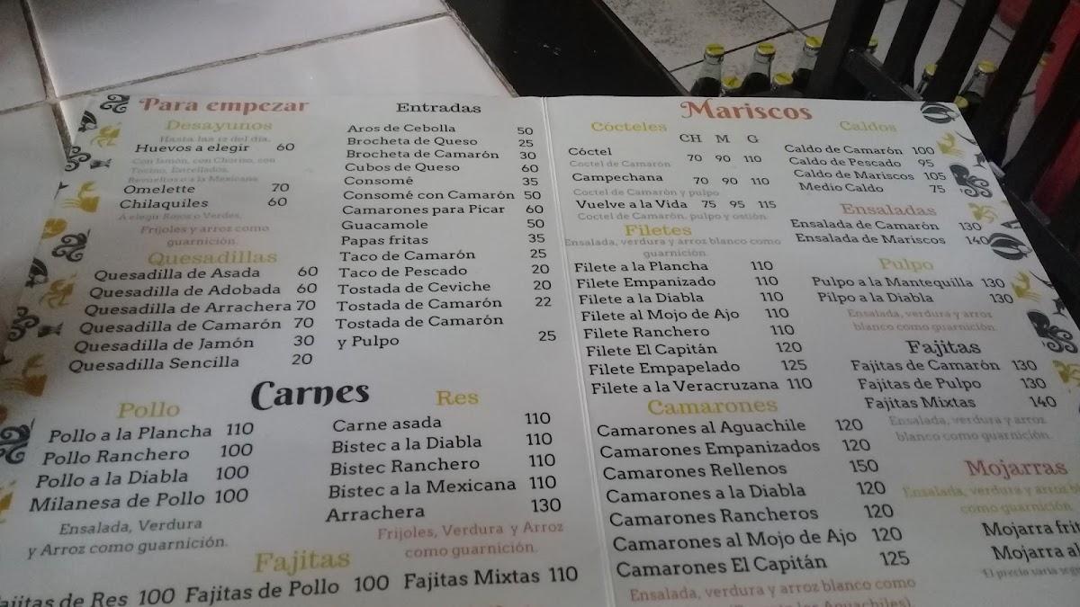 Menu at Restaurante El Capitan II, Salinas de Hidalgo